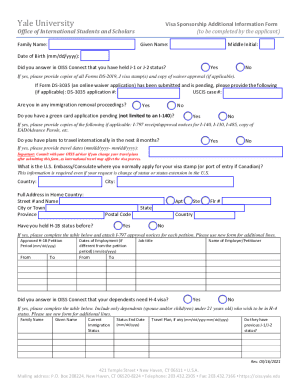 Fillable Online oiss yale Forms and Documents for ...