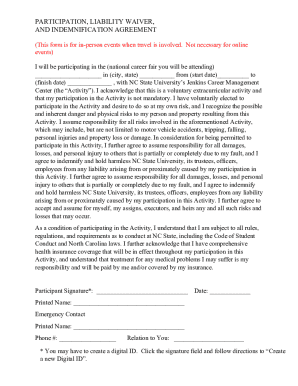 Fillable Online Participation Waiver Form Templates ...