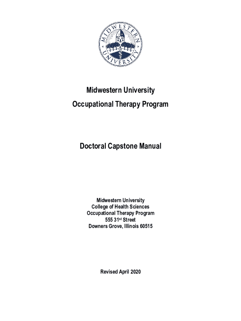 Fillable Online Resources & Manuals Occupational Therapy - Midwestern ...