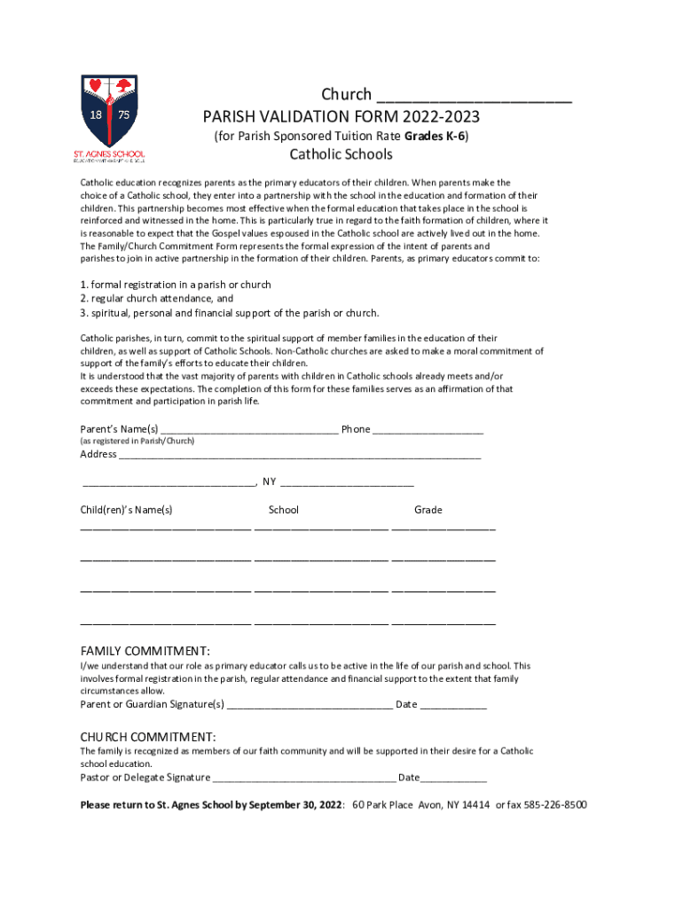 Fillable Online Parish Verification FormImmaculate Heart of Mary ...