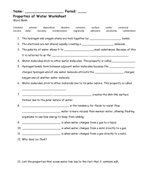 Fillable Online Properties-of-Water-Worksheet-KEY.docx - Name:Period ...