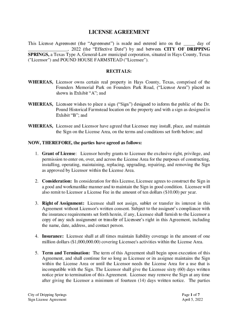 Fillable Online FORM OF LICENSE AGREEMENT Sample ClausesLaw Insider Fax Email Print - pdfFiller