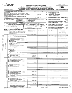 Fillable Online Return of Private Foundation OMB No. 1545 990 PFDo not enter social ... Fax ...