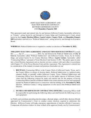 Fillable Online Joint Election Agreement and Contract for Election ...