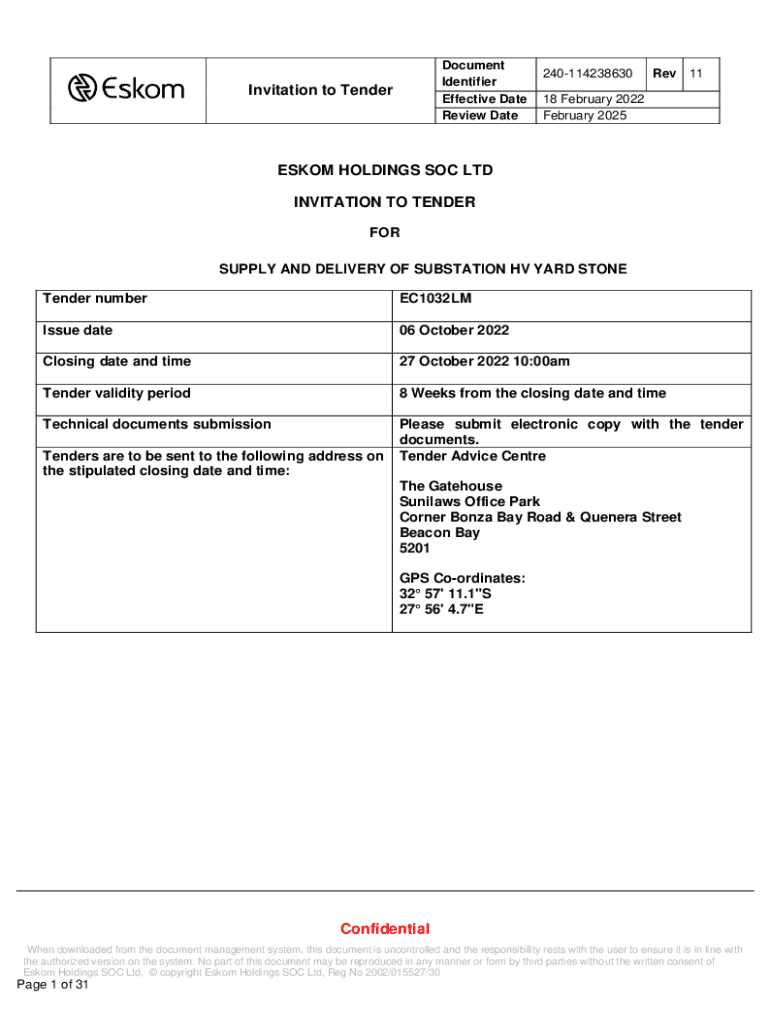 Fillable Online admin.etenders.gov.zaTendersDownloadTemplate 240-114238630 Rev 8 Identifier ...