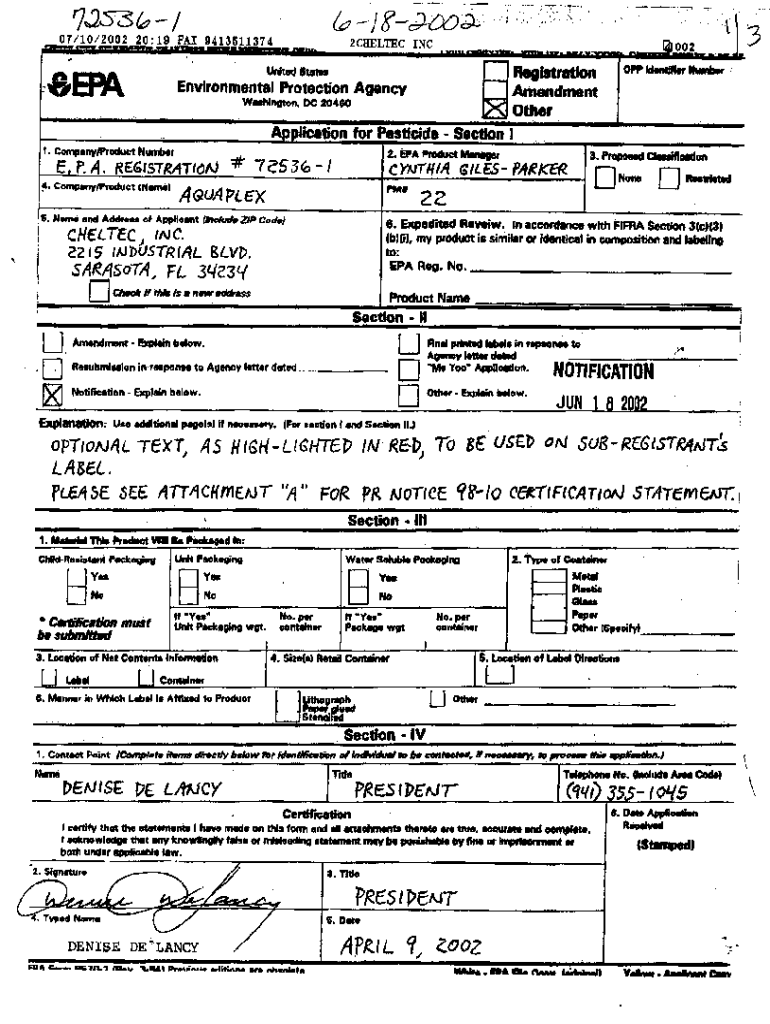 Fillable Online U.S. EPA, Pesticide Product Label, , 06/18/2002 ...