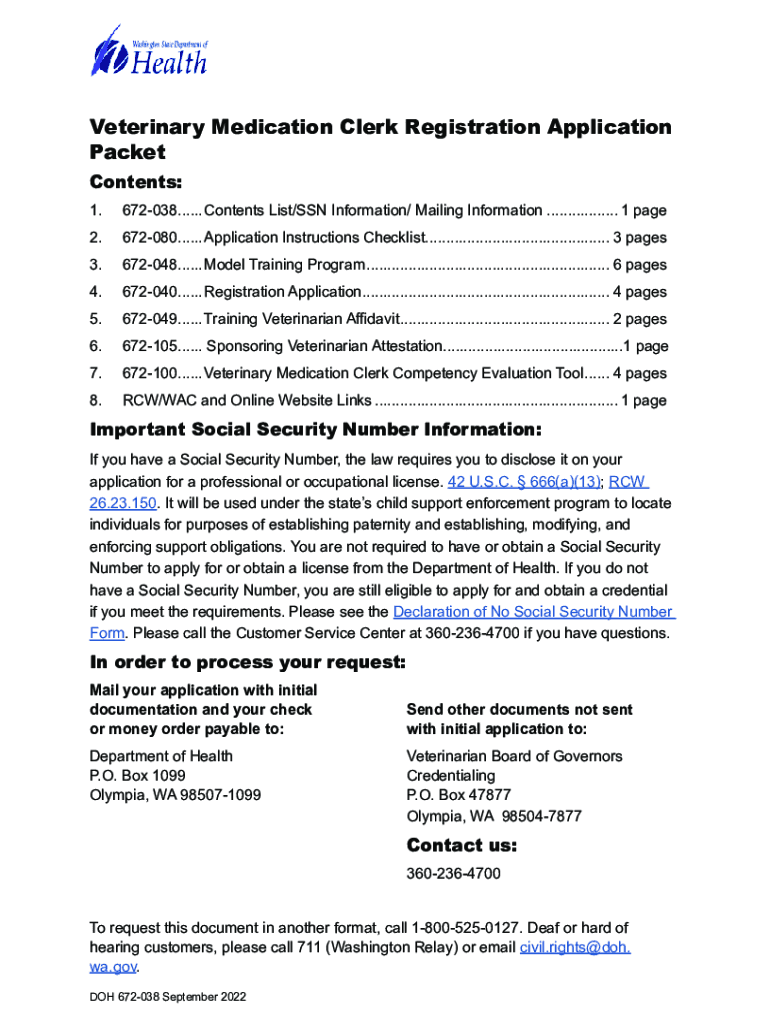 Veterinary medication clerk registration application: Fill out & sign ...