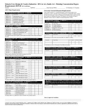 Fillable Online BFA in Art, Studio ArtPainting Concentration Degree ...