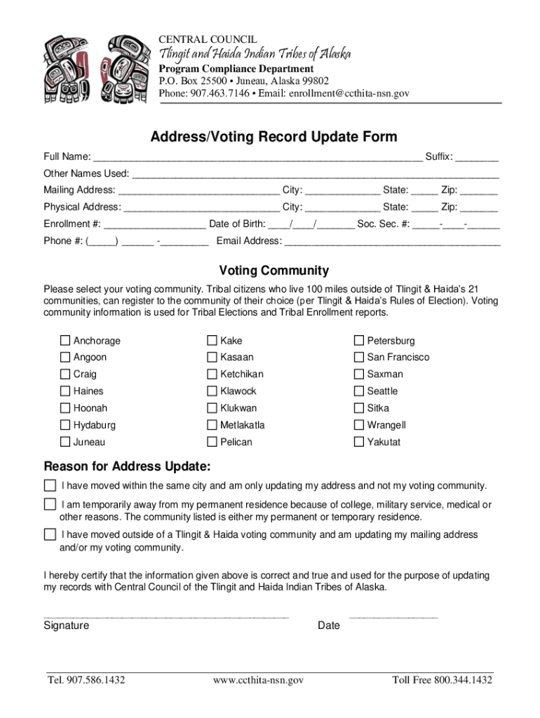 Fillable Online Central Council of the Tlingit and Haida Indian Tribes ...