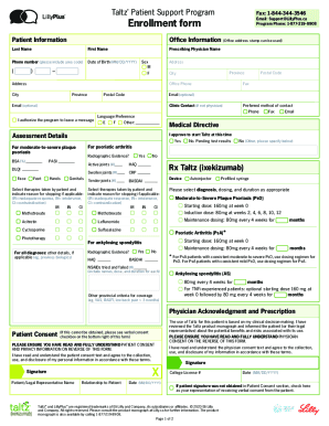 Fillable Online rheuminfo.comdocsphysician-toolsTaltz Patient Support ...