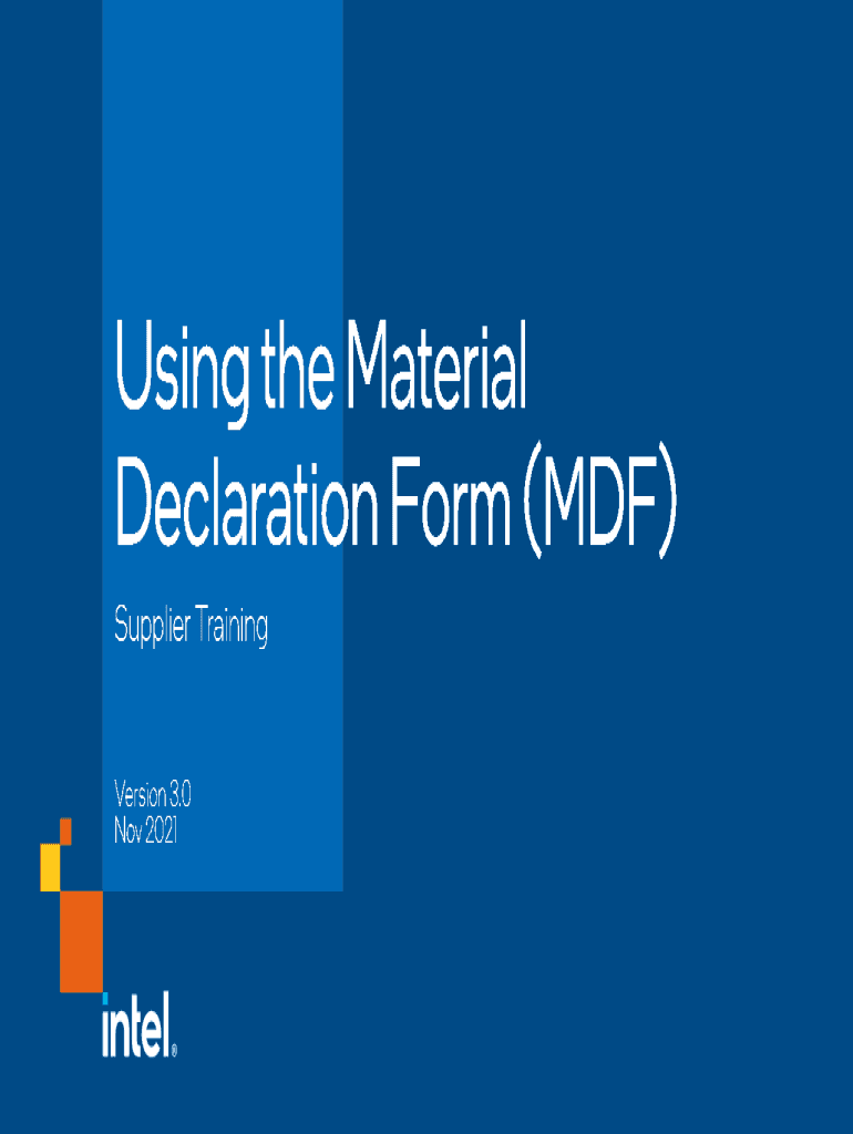 Fillable Online PowerPoint Presentation. Using the Material Declaration ...