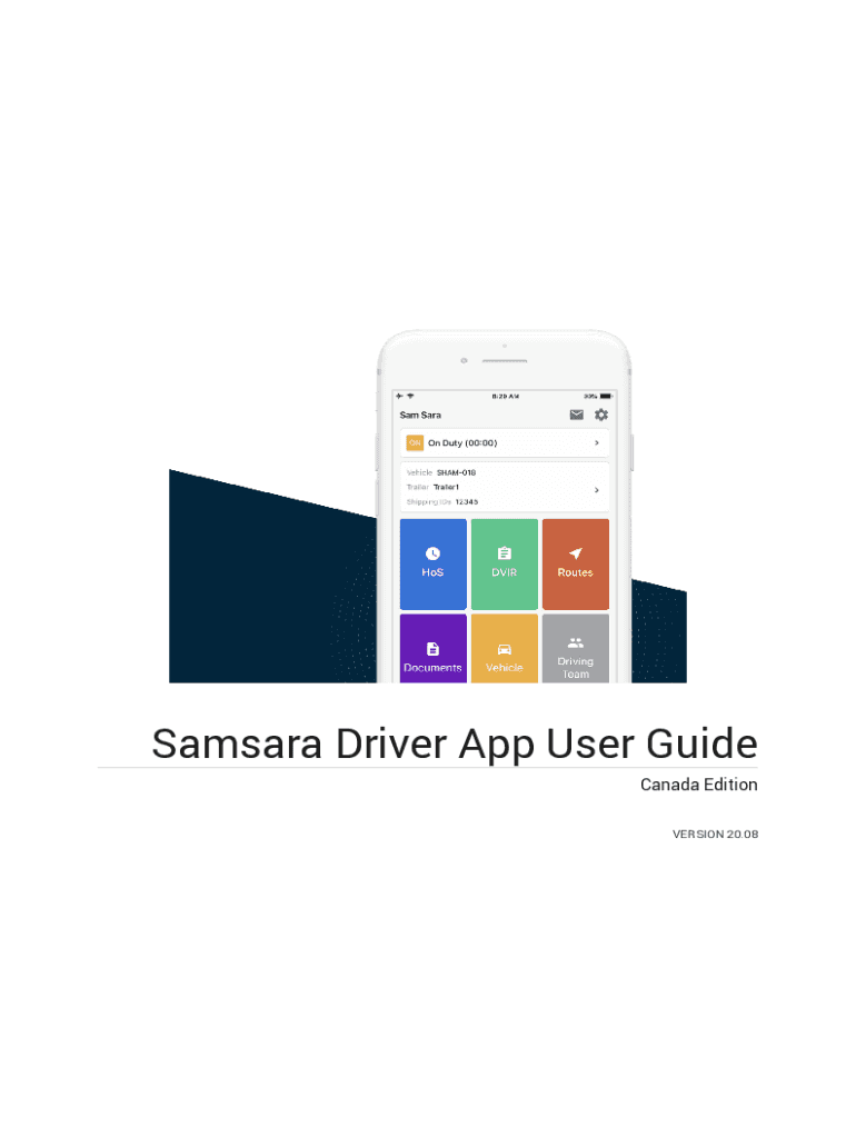 Fillable Online Samsara Driver App User Guide Fax Email Print - pdfFiller