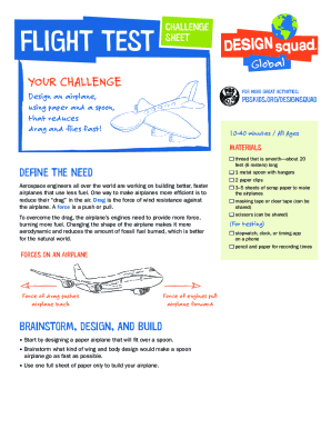 Fillable Online FLIGHT TEST CHALLENGE SHEET - PBS Kids Fax Email Print ...