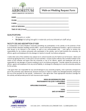 Fillable Online Wedding Request Form - Fill and Sign Printable Template ...