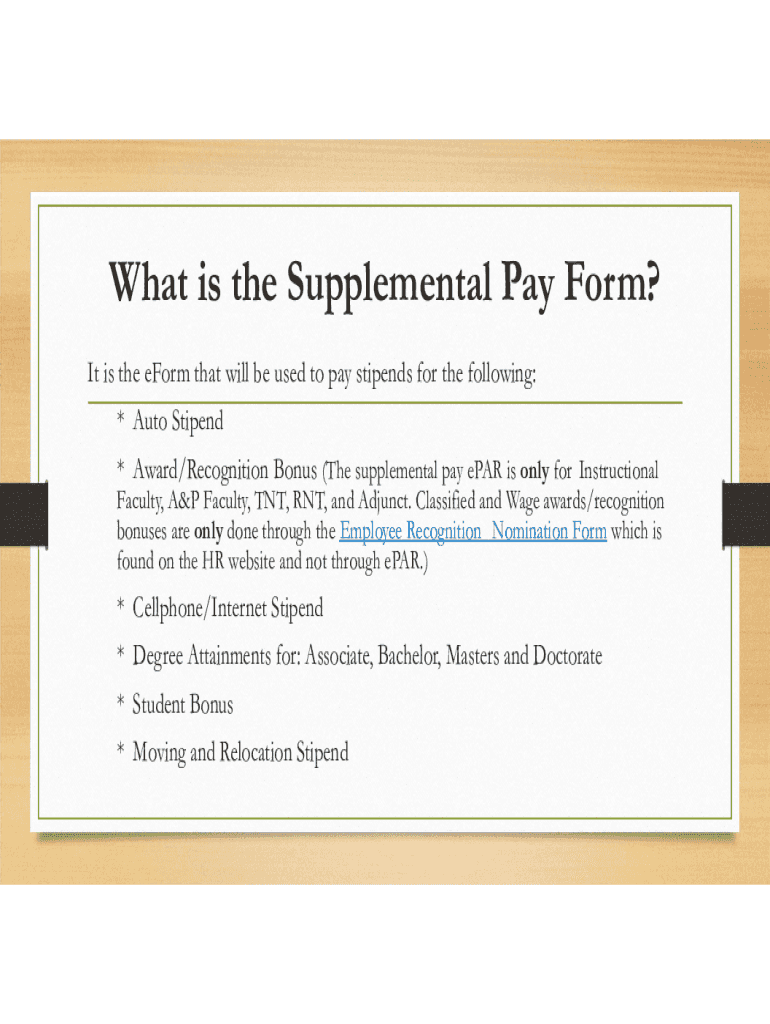 Fillable Online What is the Supplemental Pay Form? Fax Email Print ...