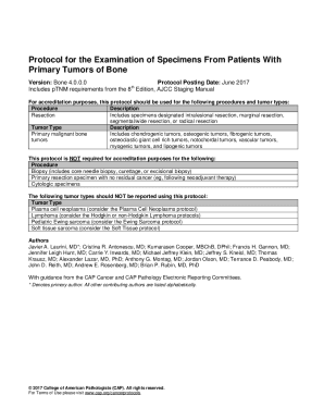 Fillable Online CAP Cancer Protocol Bone - College of American Pathologists Fax Email Print ...