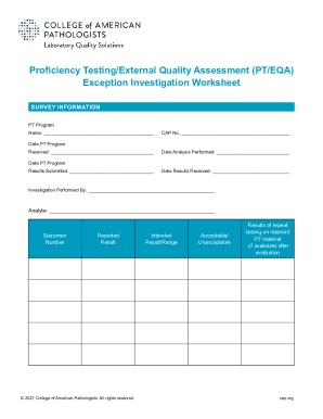 Fillable Online PT-exception-investigation-worksheet.pdf Fax Email ...