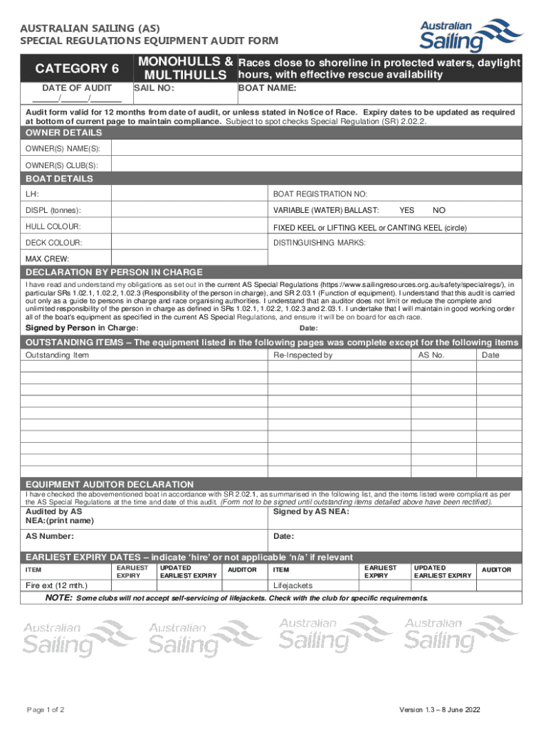 Fillable Online 2021 SR Audit Form Cat 6. SR Audits 2017-2021 Fax Email ...