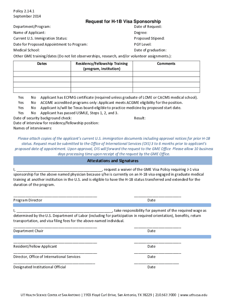 Fillable Online Request for H-1B Visa Sponsorship Attestations and ...