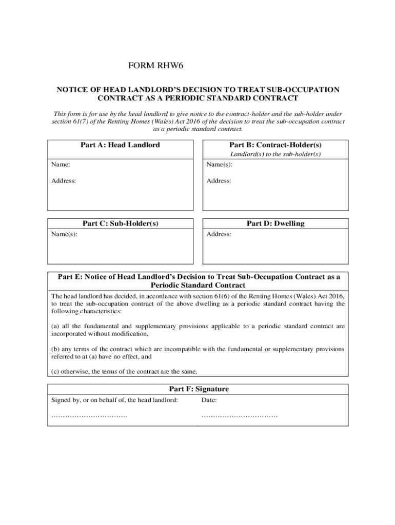 Fillable Online Renting homes: forms for landlordsGOV.WALES Fax Email ...