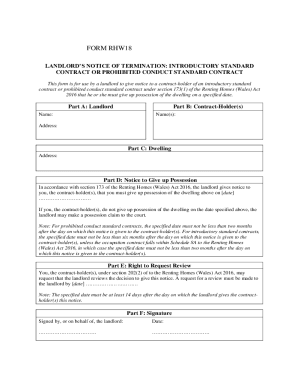 Fillable Online FORM RHW18 - GOV.WALES Fax Email Print - pdfFiller