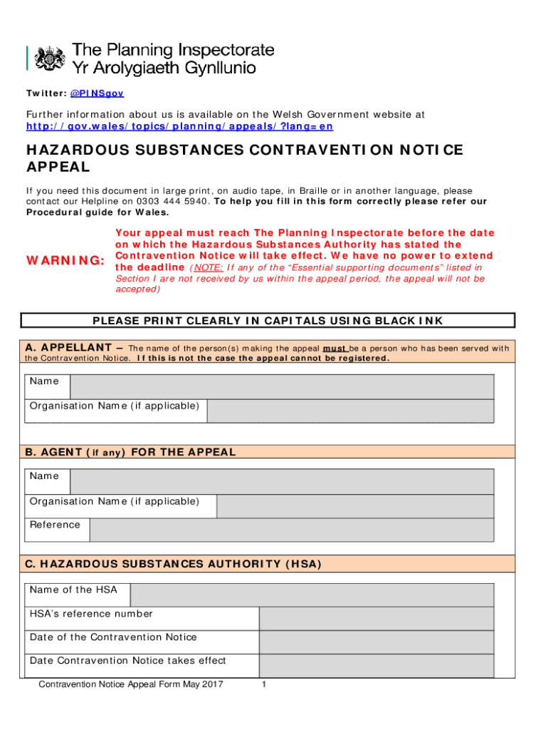 Fillable Online hazardous substances contravention notice appeal Fax ...