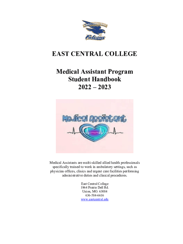 Fillable Online Program: Medical Assistant Certificate - East Central ...