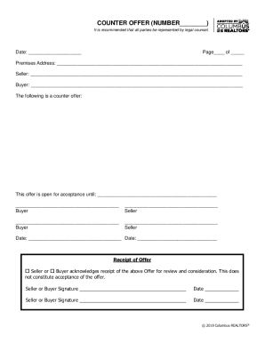 Fillable Online What Are the Rules Regarding Offers, Counter Offers ...