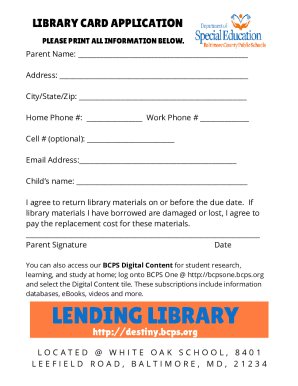 Fillable Online library.loudoun.govPortals0LIBRARY CARD APPLICATION ...