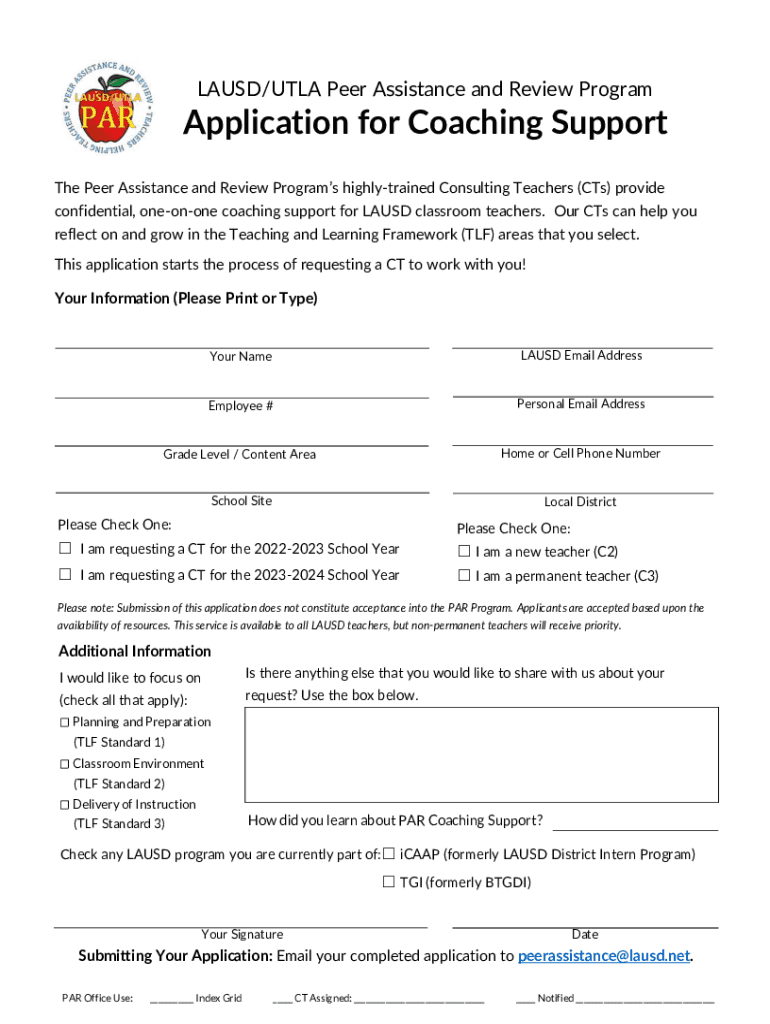 Fillable Online Fillable The Peer Assistance and Review Programs highly ...