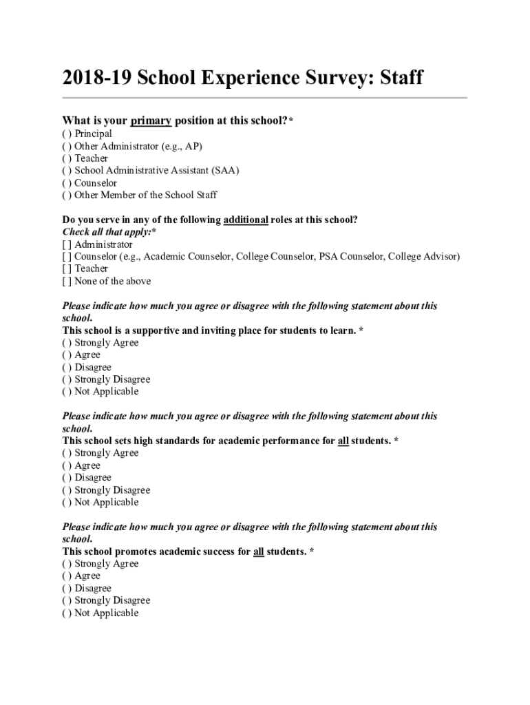 Fillable Online 33 School Survey Questions + Template Examples - Formpl ...