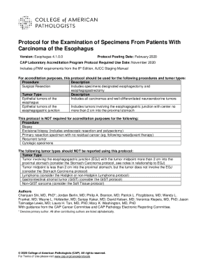 Fillable Online CAP Cancer Protocol Esophagus Fax Email Print - pdfFiller
