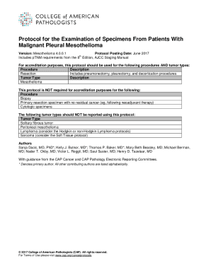 Fillable Online Protocol for the examination of specimens from patients ...