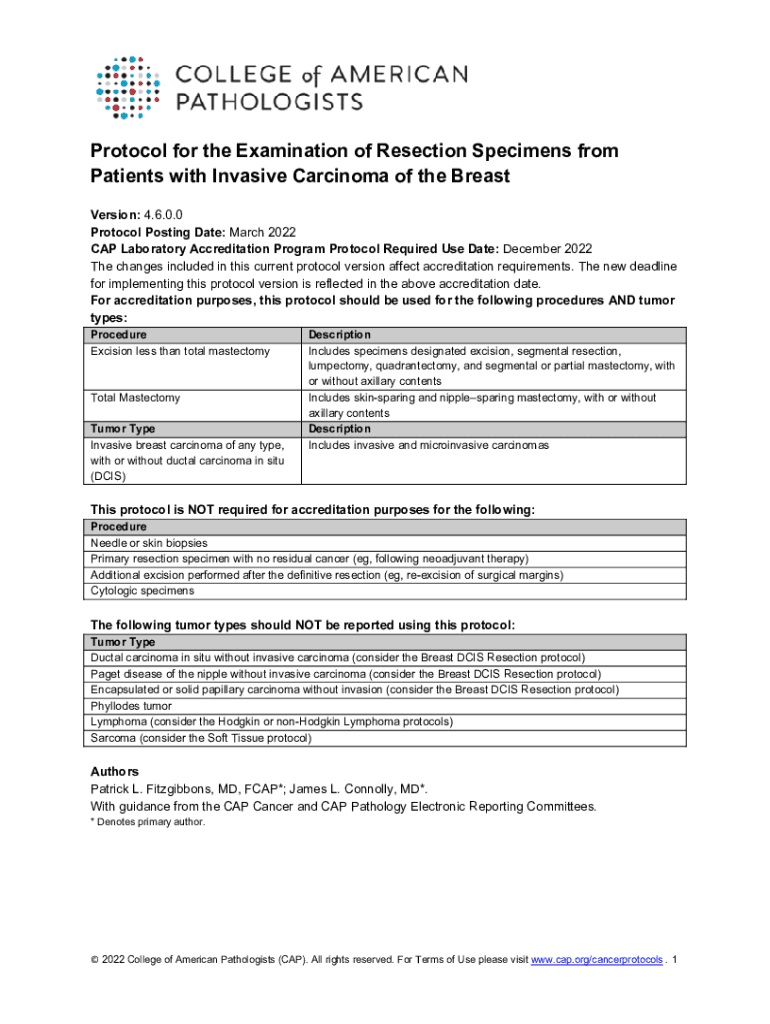 Fillable Online 4.docx - Protocol for the Examination of Resection Specimens From ... Fax Email ...