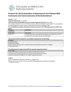 Fillable Online CAP Laboratory Accreditation Program Protocol Required ...