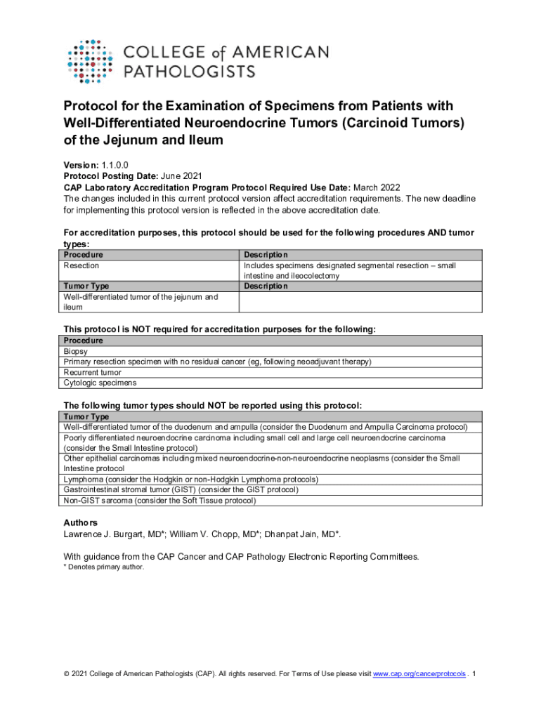 Fillable Online Well-Differentiated Neuroendocrine Tumors (Carcinoid ...