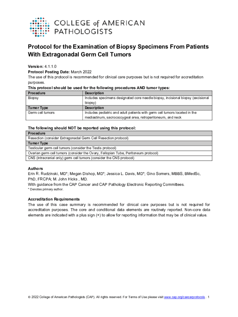 Fillable Online With Extragonadal Germ Cell Tumors Fax Email Print ...