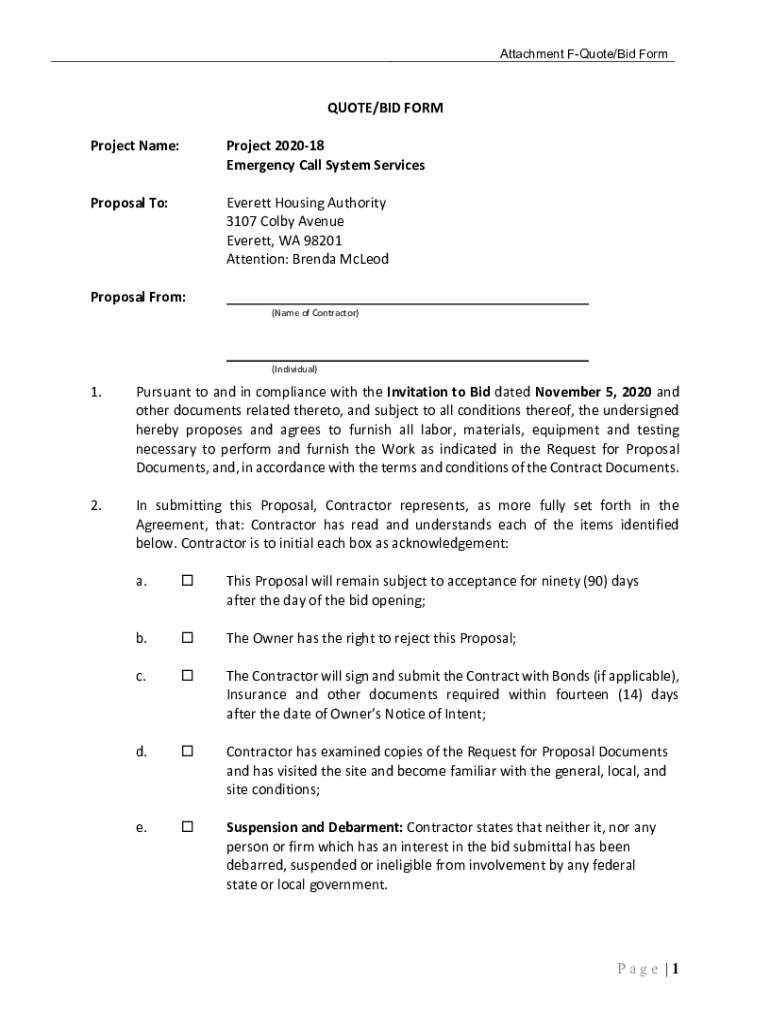 Fillable Online 6+ SAMPLE Contractor Bid Forms in PDF Fax Email Print ...