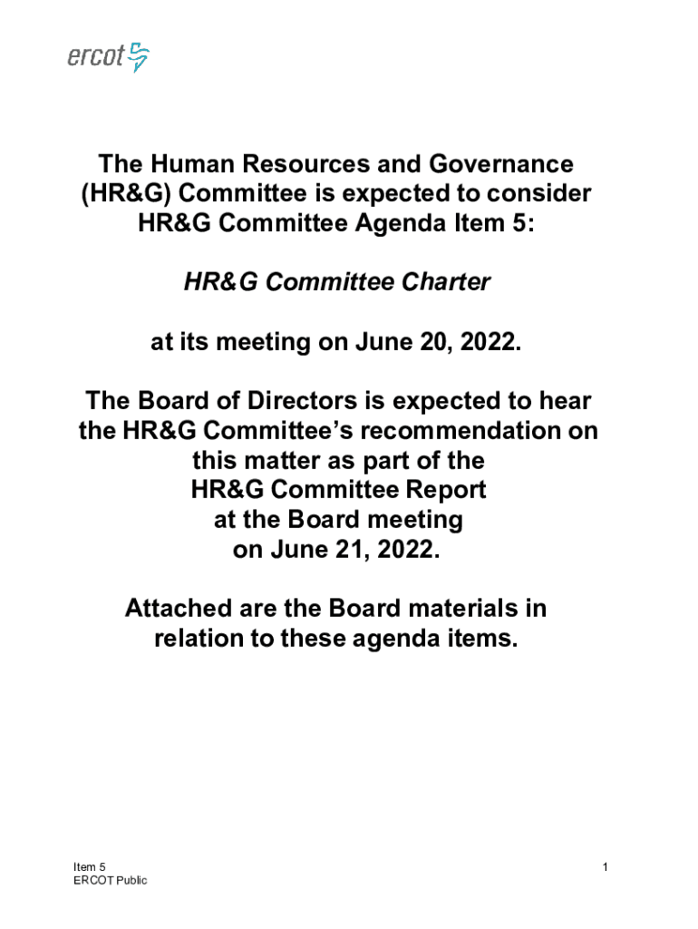Fillable Online Human Resources and Governance Committee of the Board ...