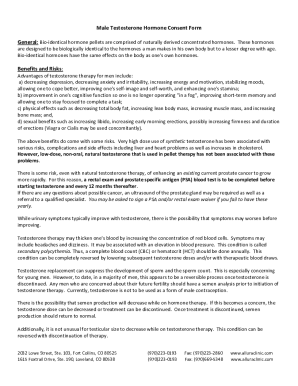 Fillable Online Male Hormone Consent Form General: Benefits and Risks ...