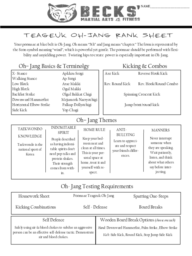 Fillable Online Your Ultimate Guide To Taekwondo Forms: Poomsae ...
