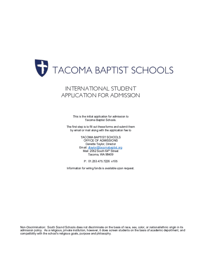 Fillable Online International Student Admissions - University of Washington Tacoma Fax Email ...