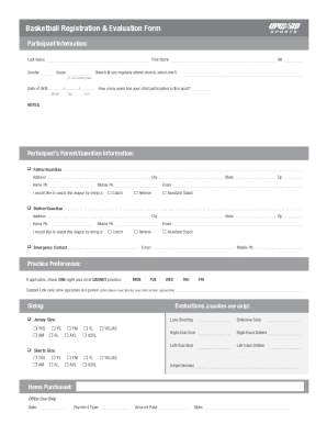 Fillable Online Basketball Registration Form Template - forms.app Fax ...