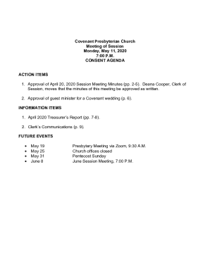 Fillable Online Covenant Presbyterian ChurchA church with a heart, in ...