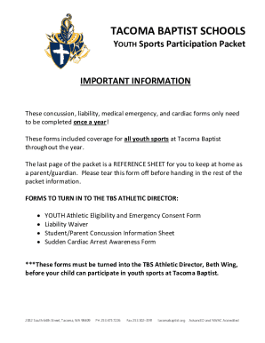 Fillable Online Athletics and Activities - Tacoma Public Schools Fax ...
