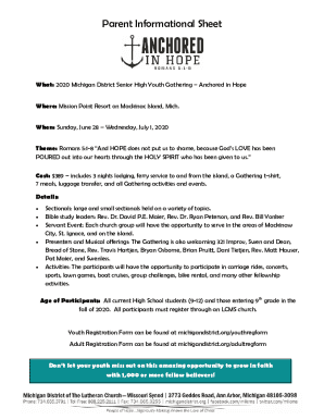 Fillable Online Parent Informational Sheet w Form Links.pub Fax Email Print - pdfFiller