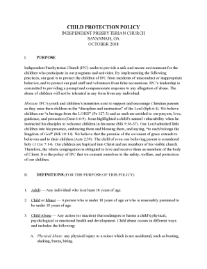 Fillable Online Child Protection - Forms, Policies and Factsheets ...