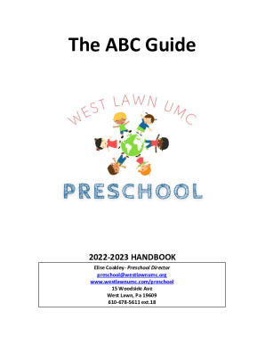 Fillable Online Create a Preschool Handbook of Your Policies and ...