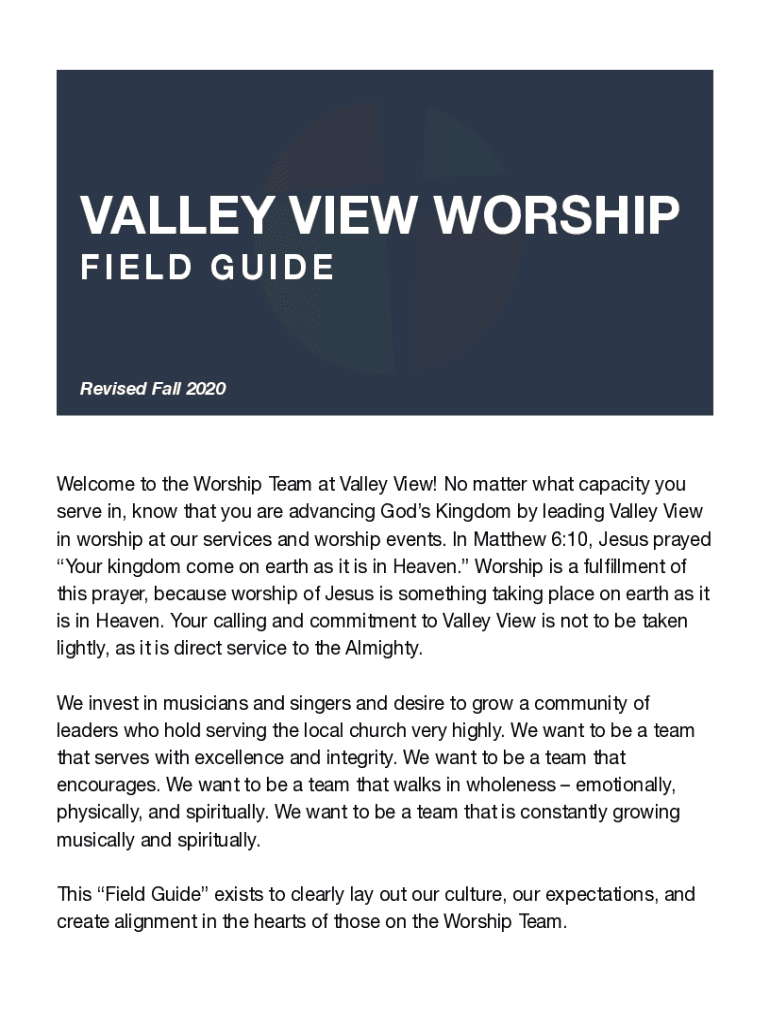 Fillable Online Worship at Valley View - Valley View Christian Church Fax Email Print - pdfFiller
