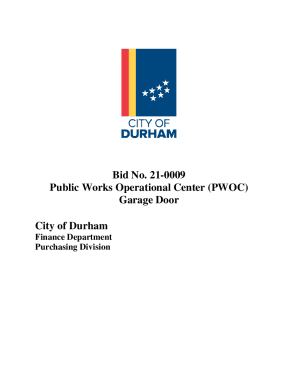 Fillable Online Bid No. 21-0009 Public Works Operational Center (PWOC ...